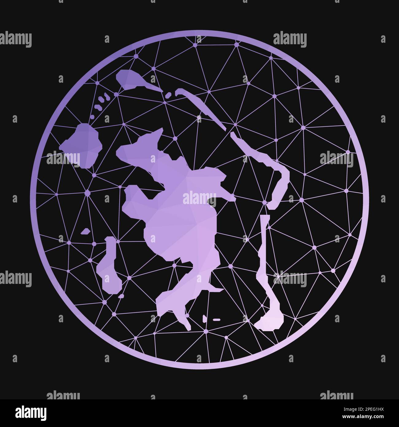 Bora Bora icon. Vector polygonal map. Island icon in geometric style ...