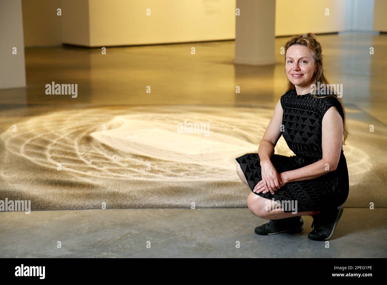 Artist Sandra Selig poses for a photograph alongside her art installation at the Museum of ...