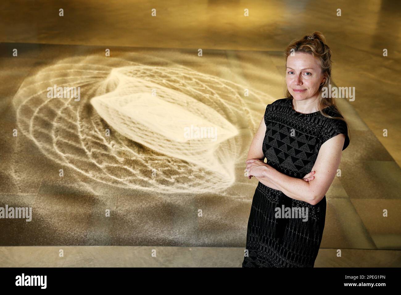 Artist Sandra Selig poses for a photograph alongside her art installation at the Museum of ...