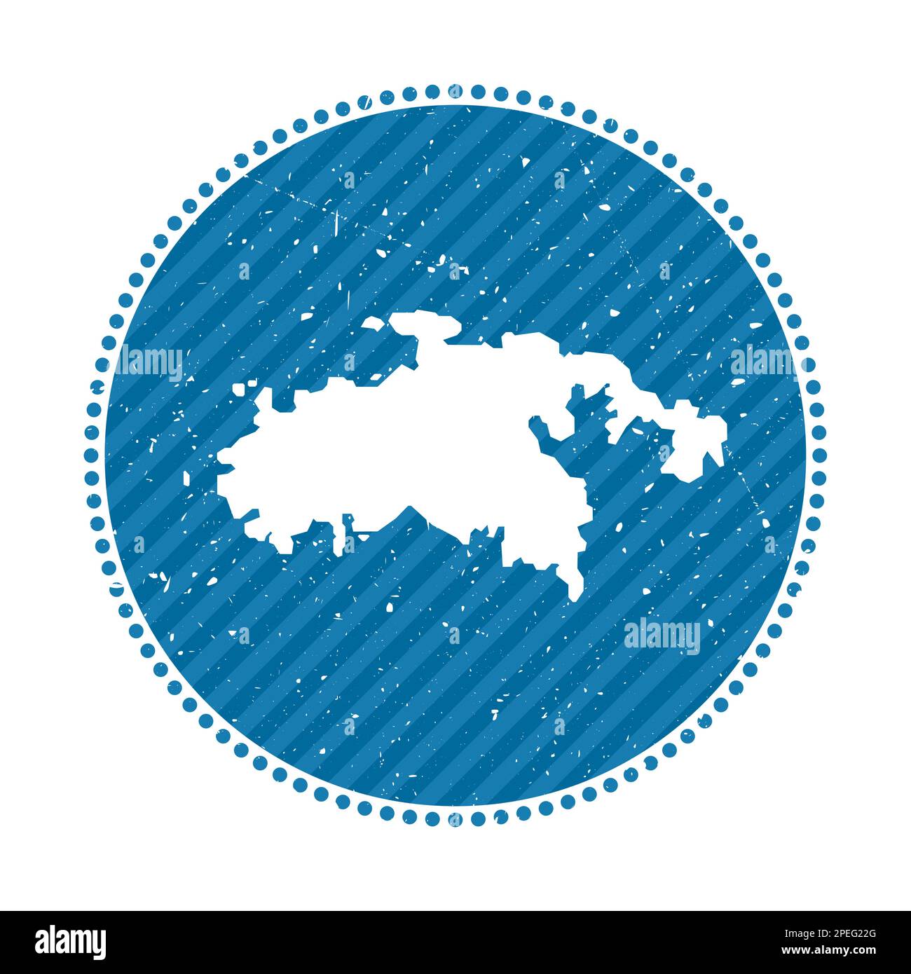 Saint John striped retro travel sticker. Badge with map of island ...
