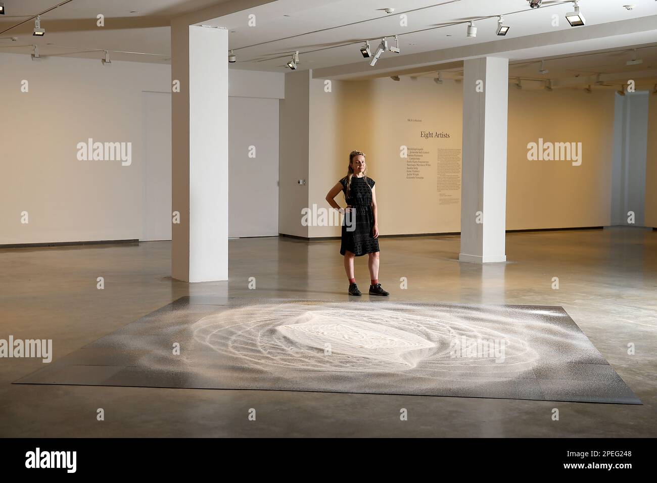 Artist Sandra Selig poses for a photograph alongside her art ...