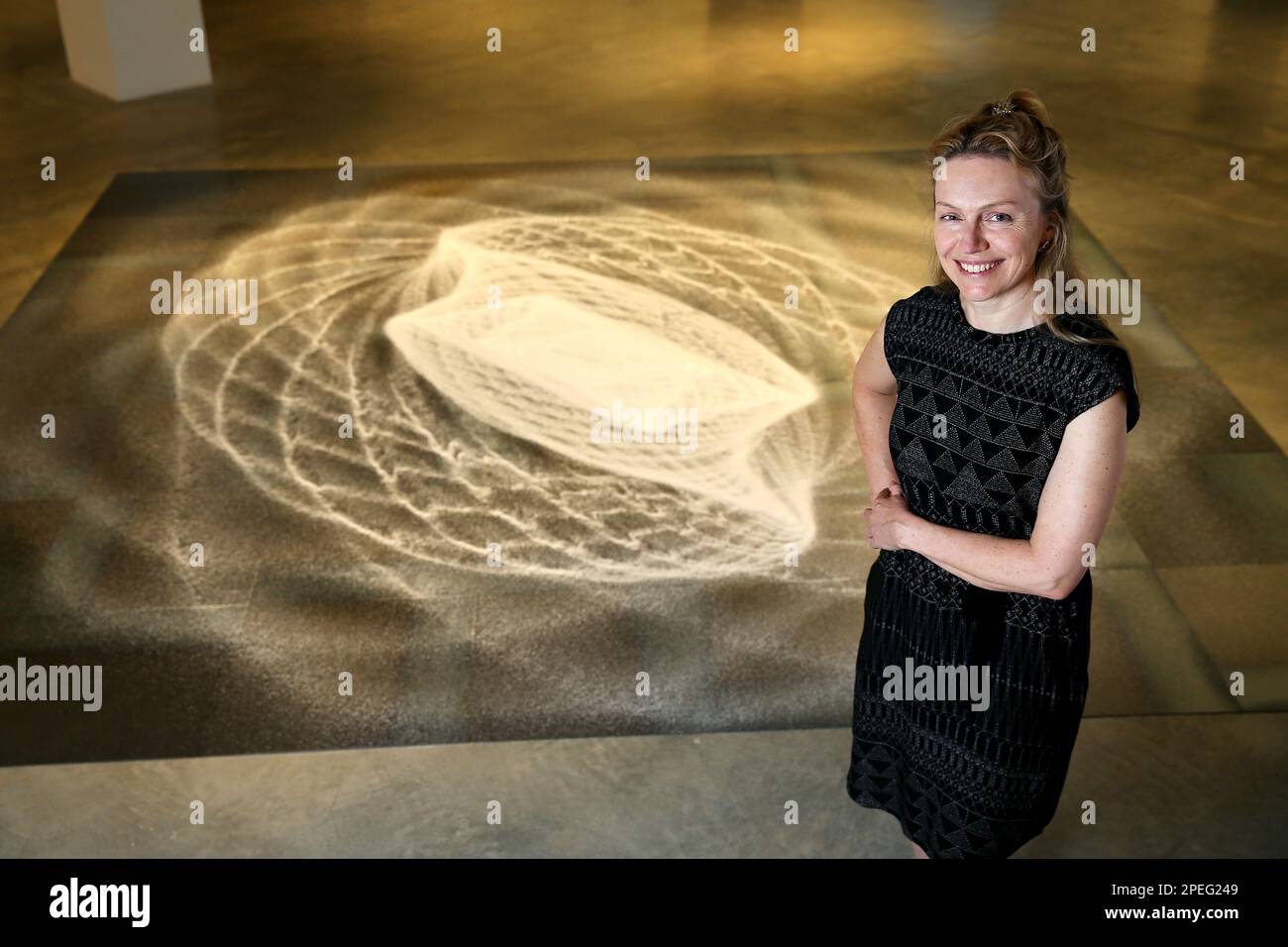 Artist Sandra Selig poses for a photograph alongside her art installation at the Museum of ...