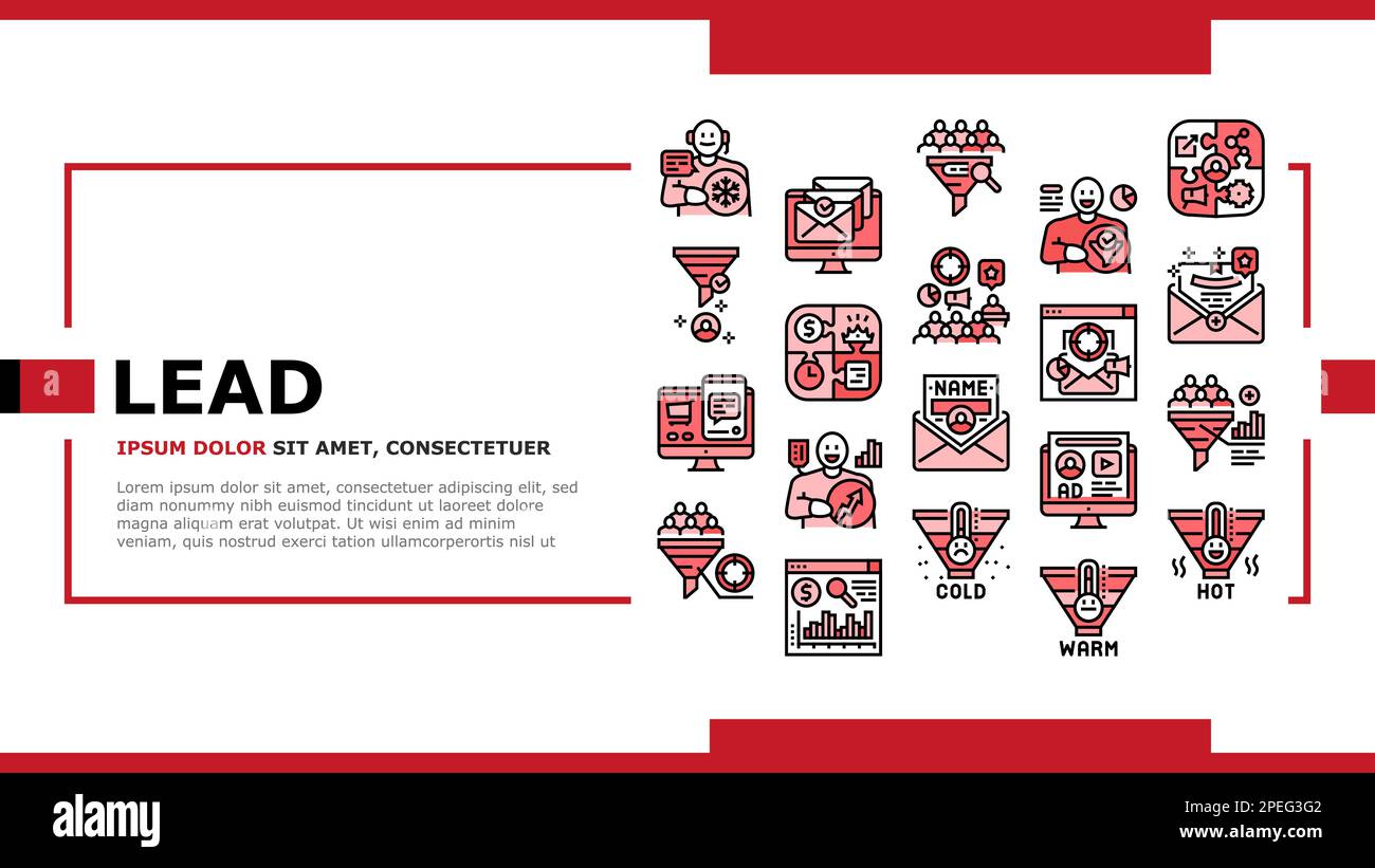 lead marketing generation landing header vector Stock Vector Image ...