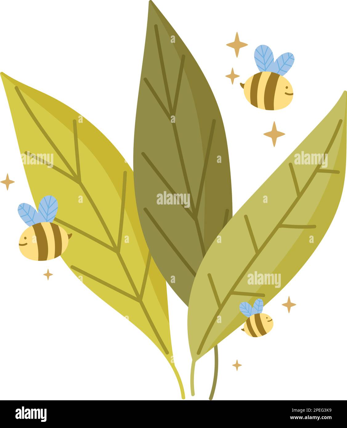 bees leaves spring Stock Vector Image & Art - Alamy