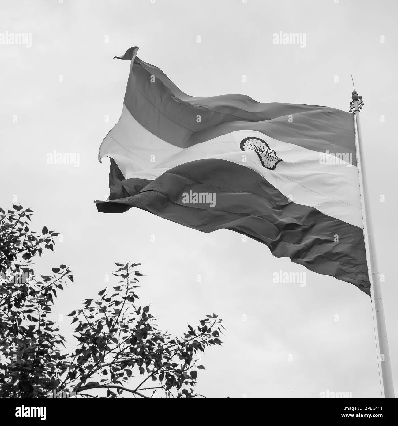 India flag flying high at Connaught Place with pride in blue sky, India ...