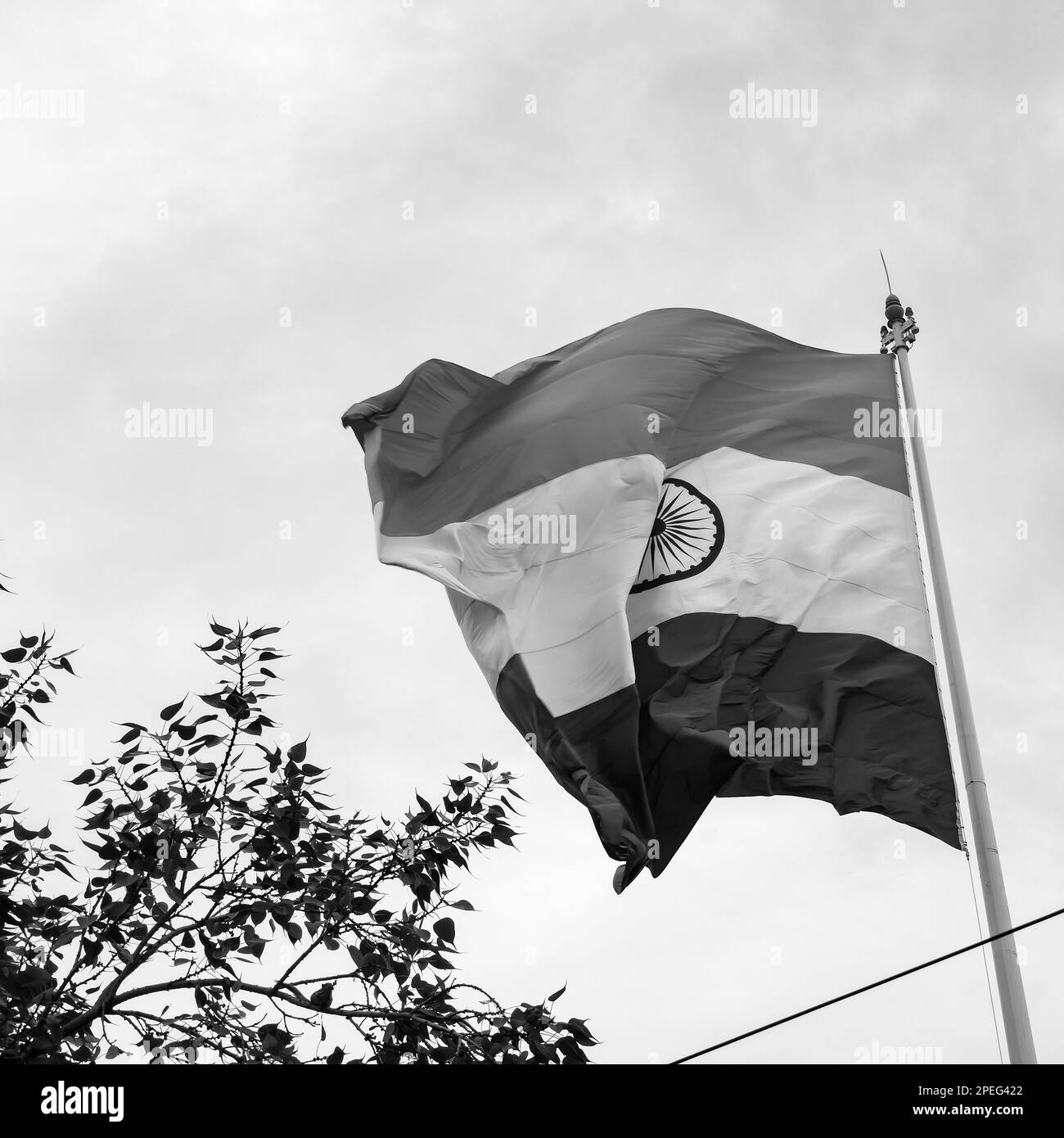 India flag flying high at Connaught Place with pride in blue sky, India ...