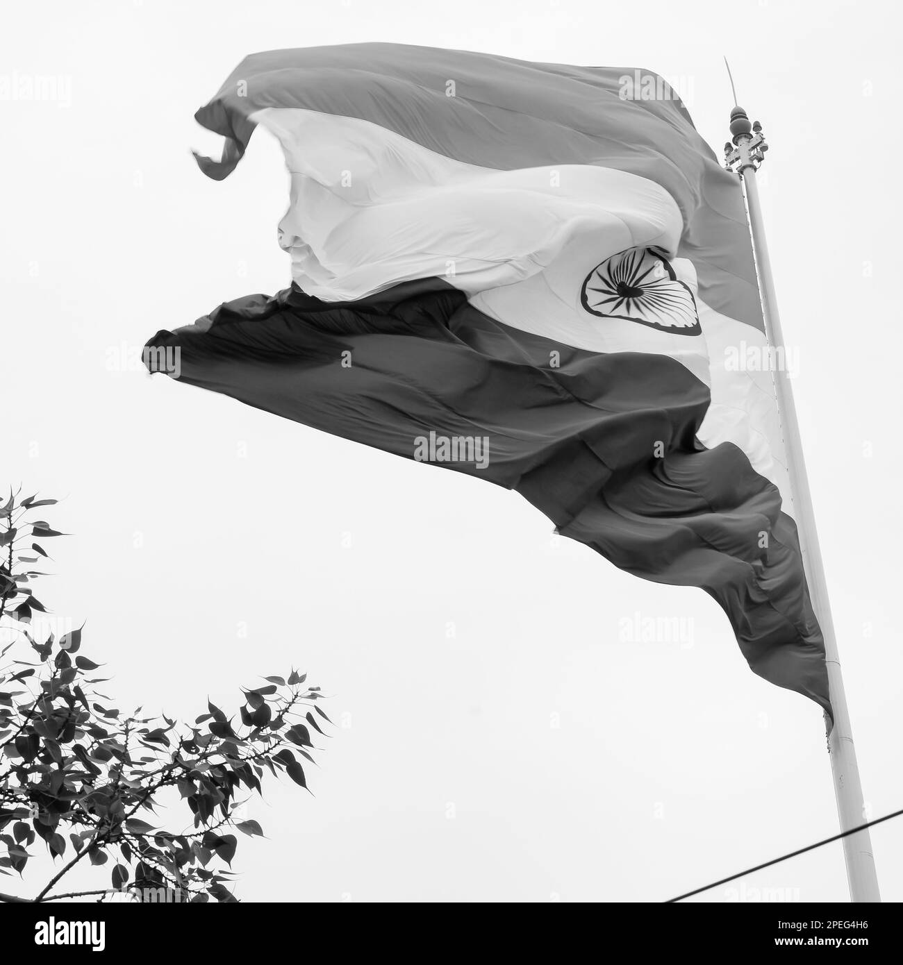 India flag flying high at Connaught Place with pride in blue sky, India ...