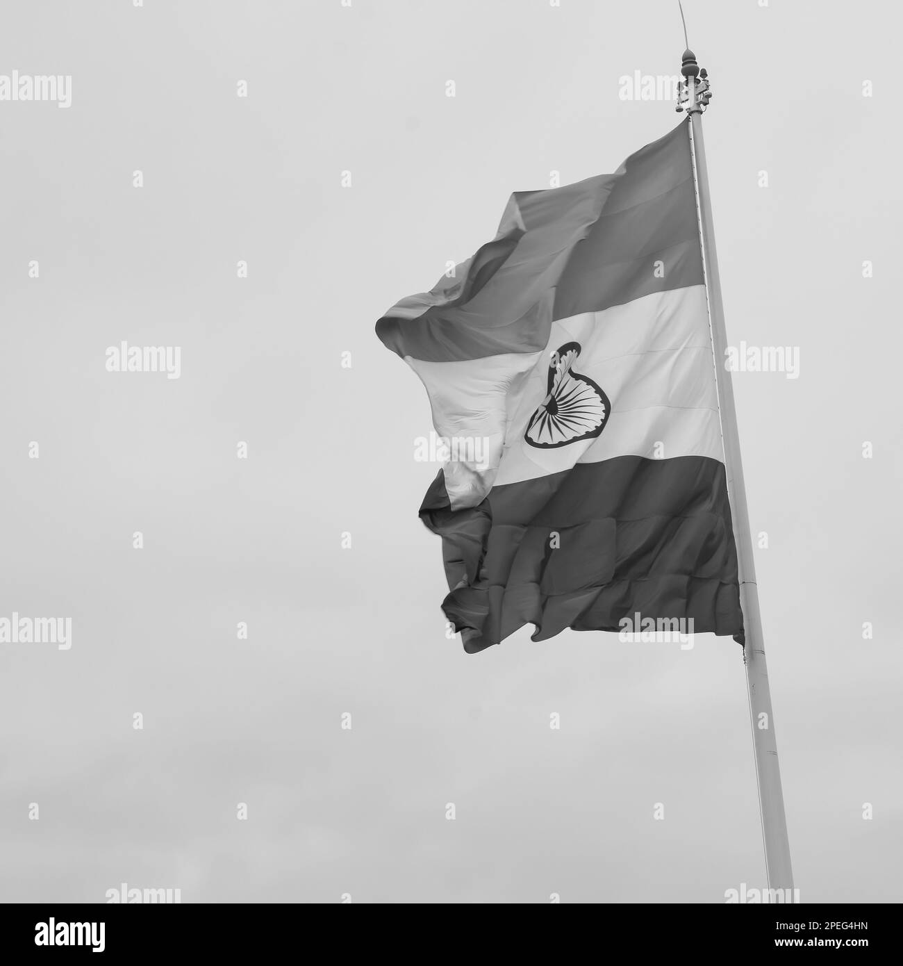 India flag flying high at Connaught Place with pride in blue sky, India ...
