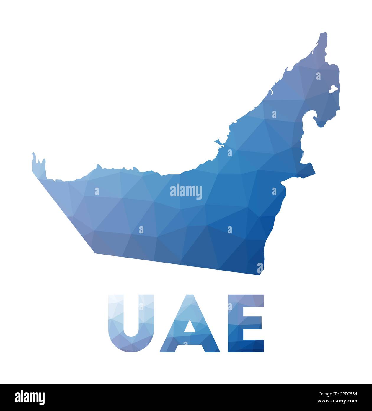 Low poly map of UAE. Geometric illustration of the country. UAE ...