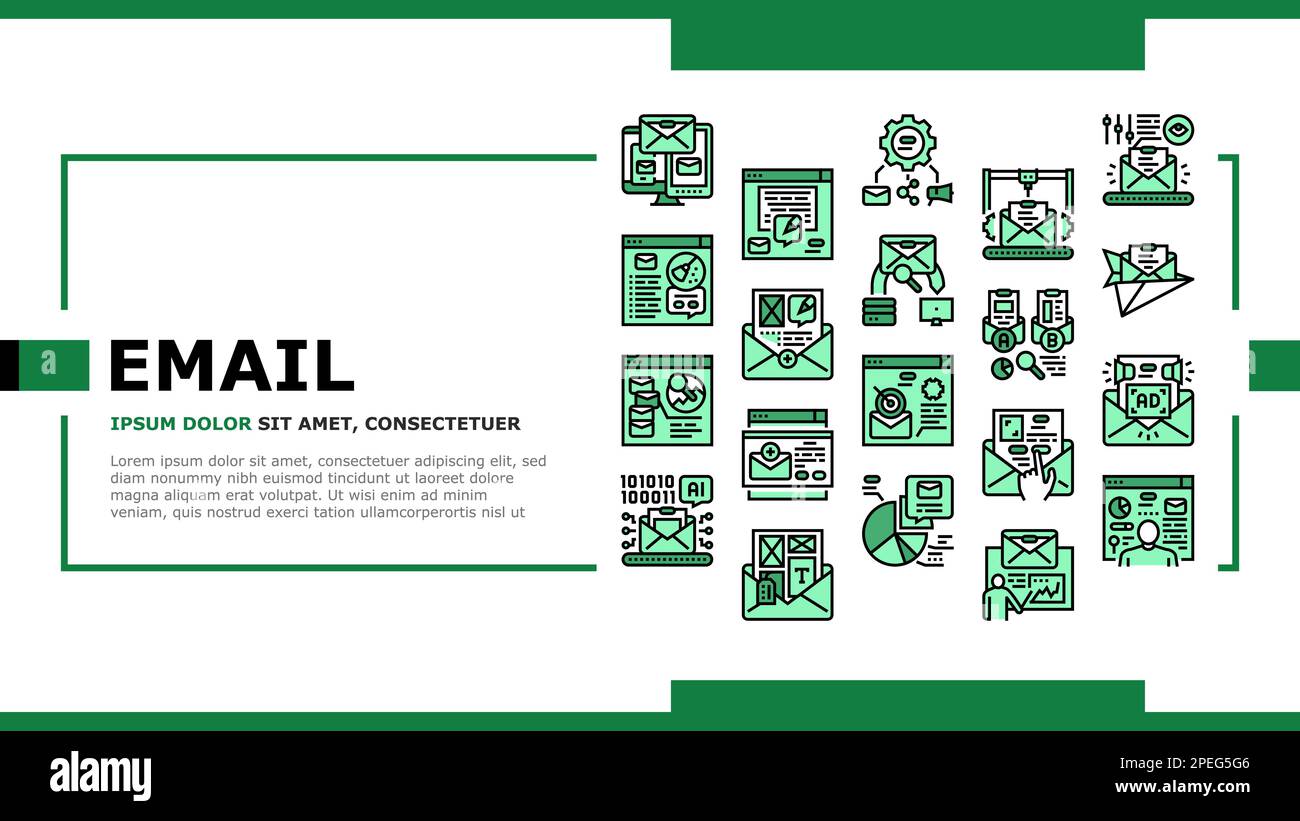 email marketing internet web landing header vector Stock Vector Image ...