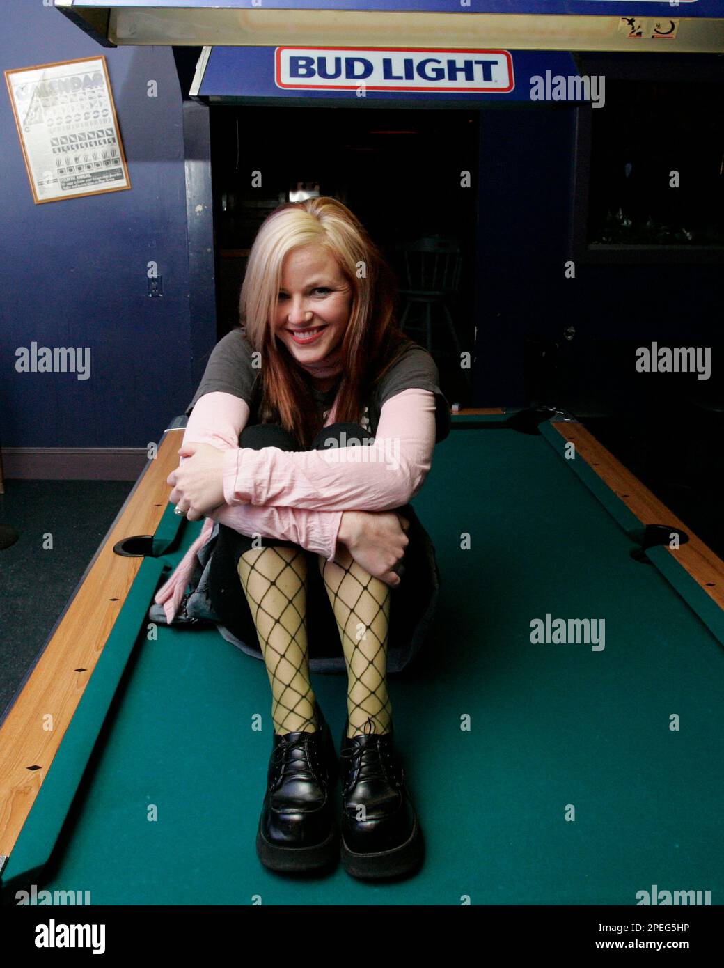 Rock vocalist, guitarist and composer Kay Hanley poses back stage at TT ...