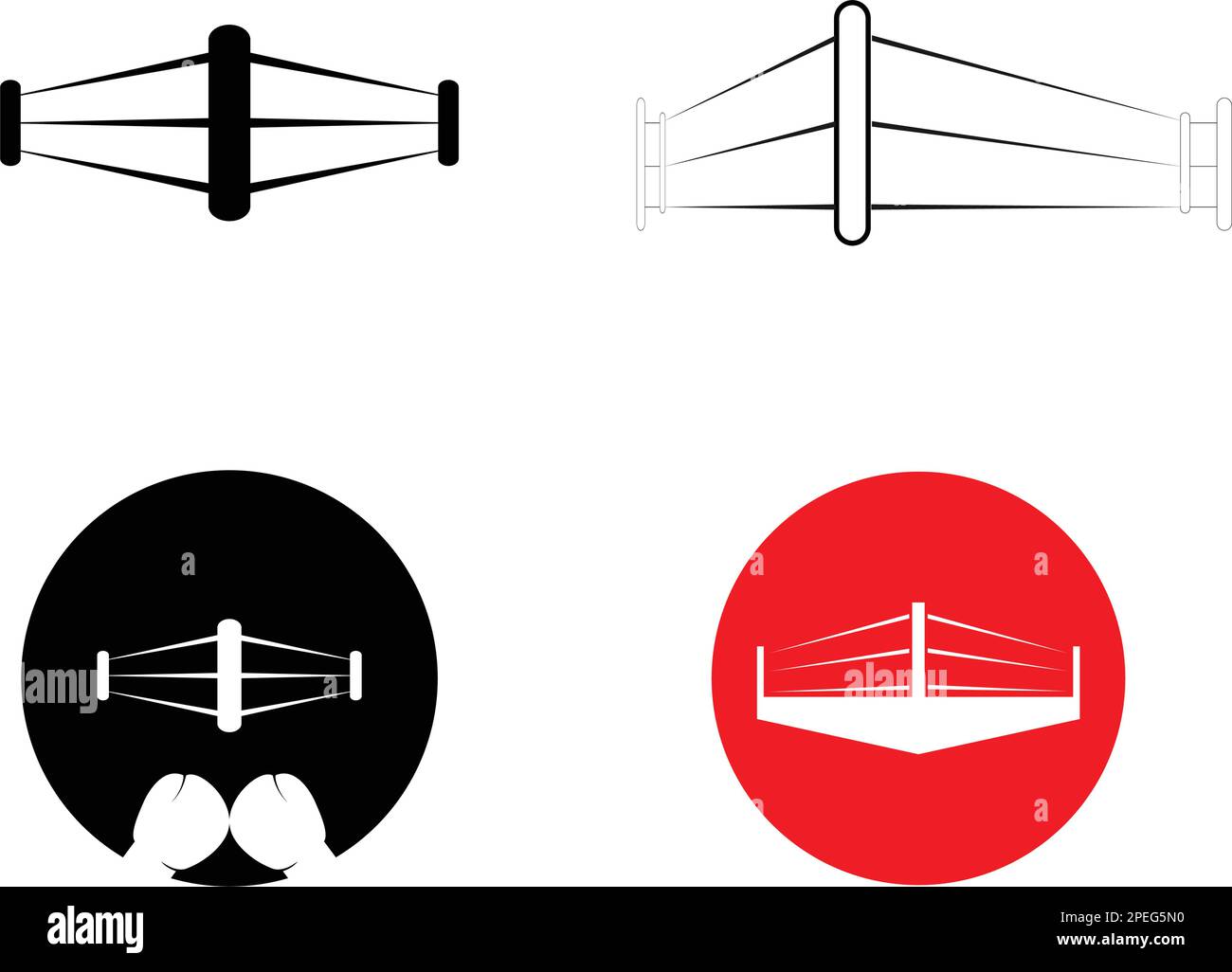 simple boxing ring logo illustration design Stock Vector Image & Art ...
