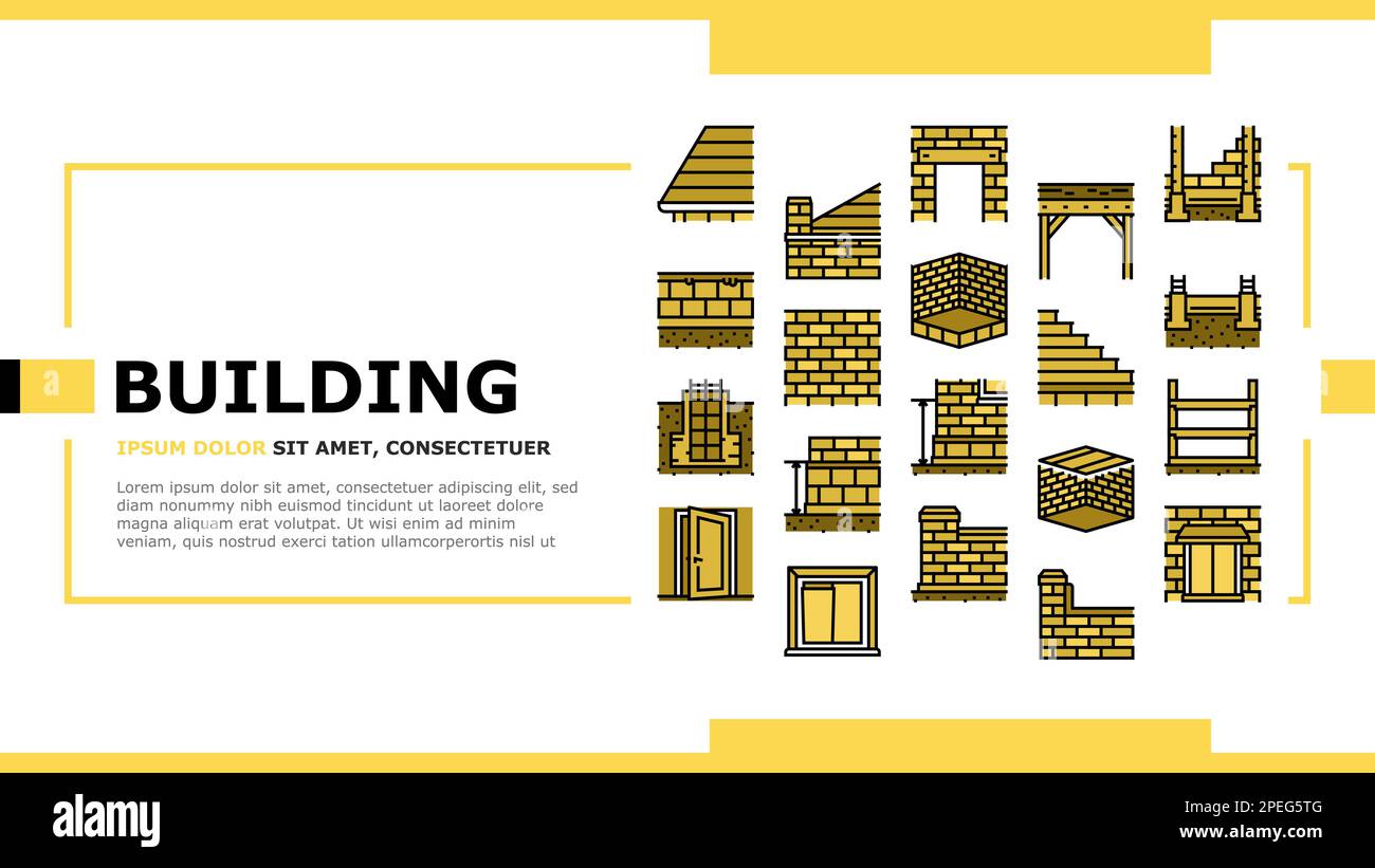 building house structure landing header vector Stock Vector Image & Art ...