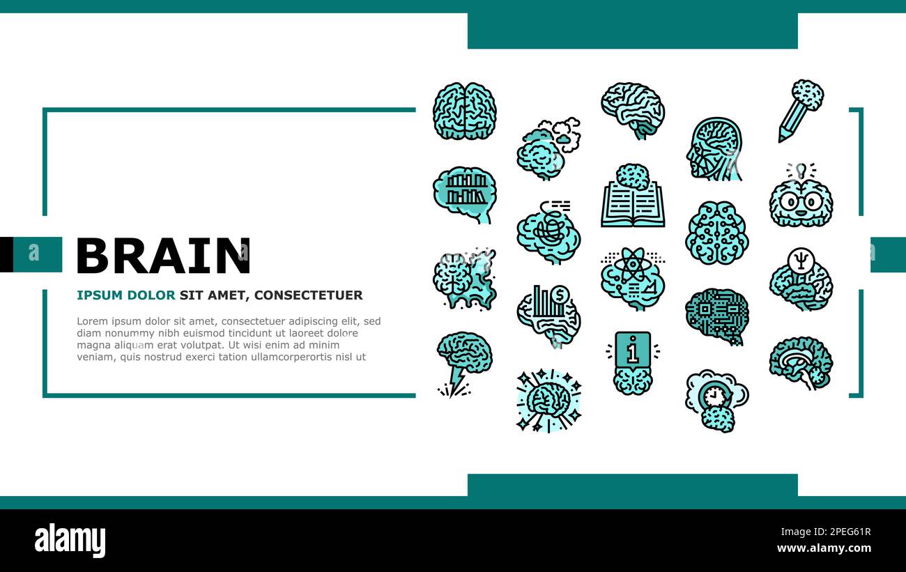 brain human mind head idea landing header vector Stock Vector Image ...