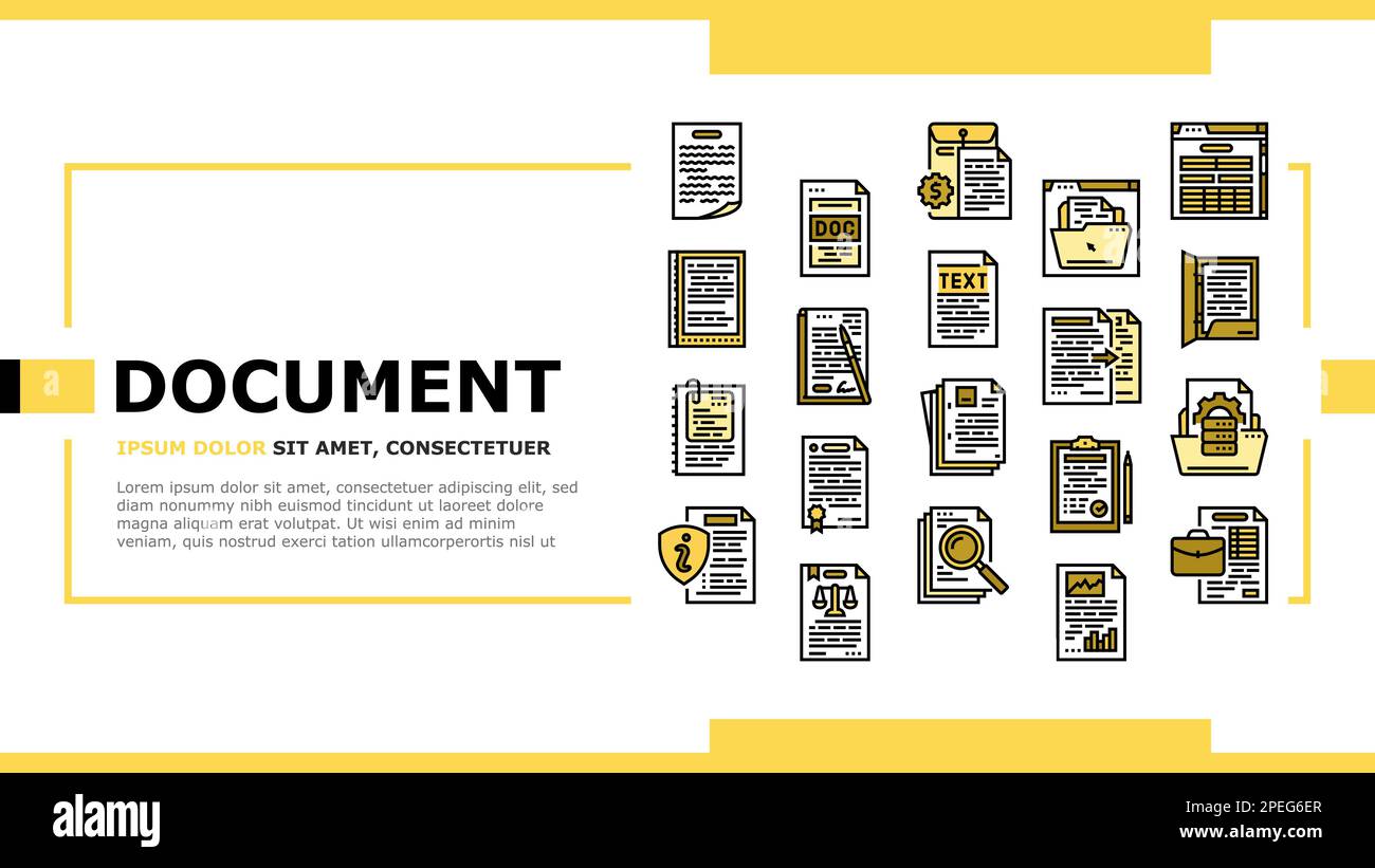 document paper file business page landing header vector Stock Vector ...