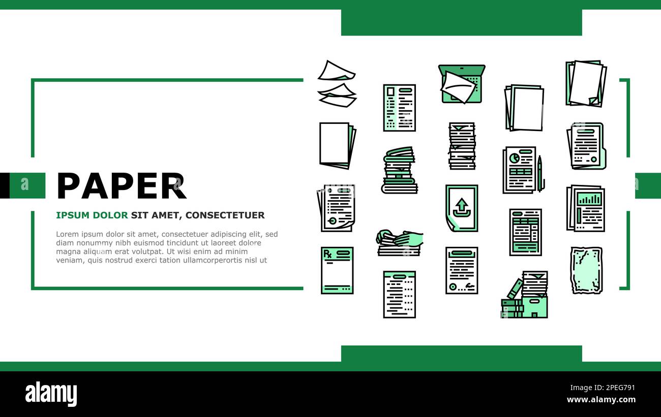 paper document office note page landing header vector Stock Vector Image & Art - Alamy