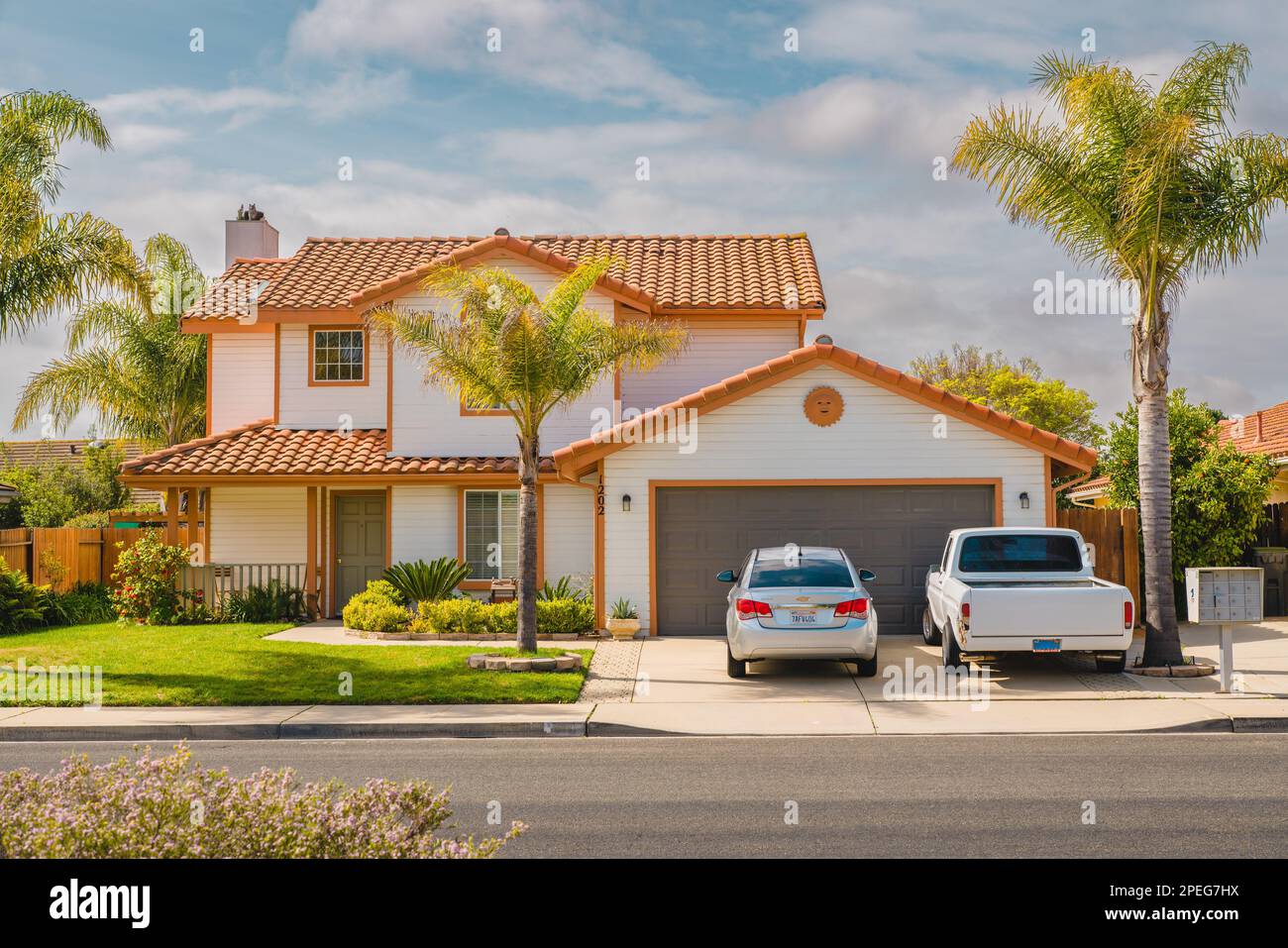 Santa Maria, California, USA - March 13, 2023. Beautiful houses with ...