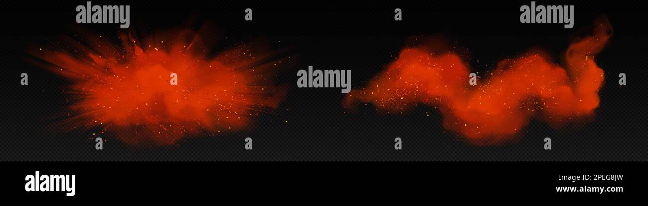 Red spice powder, paprika and ground chilli pepper explosion. Splashes ...