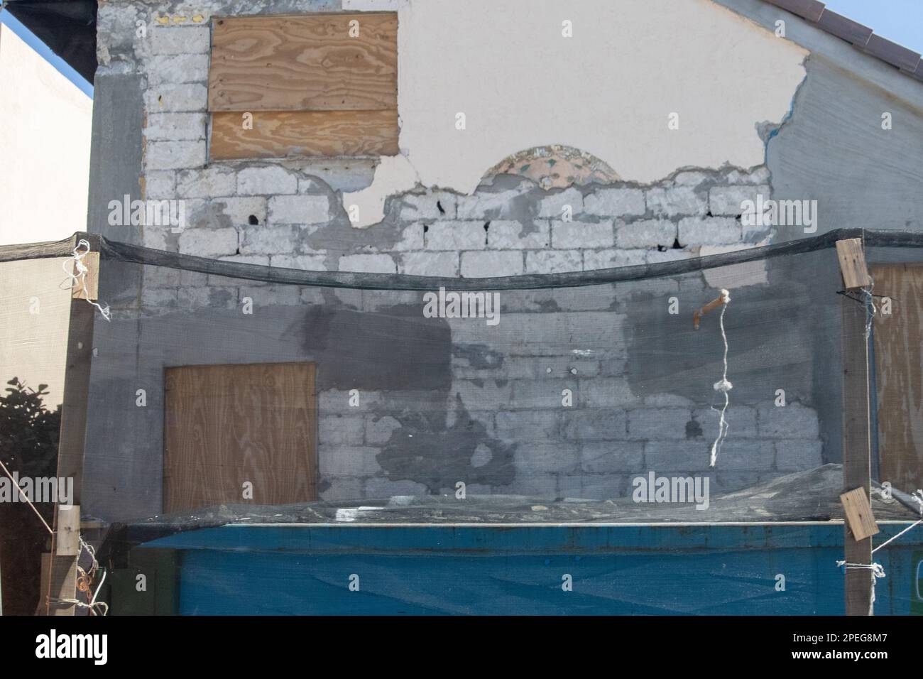 Part of a House Destroyed by Ian Stock Photo - Alamy