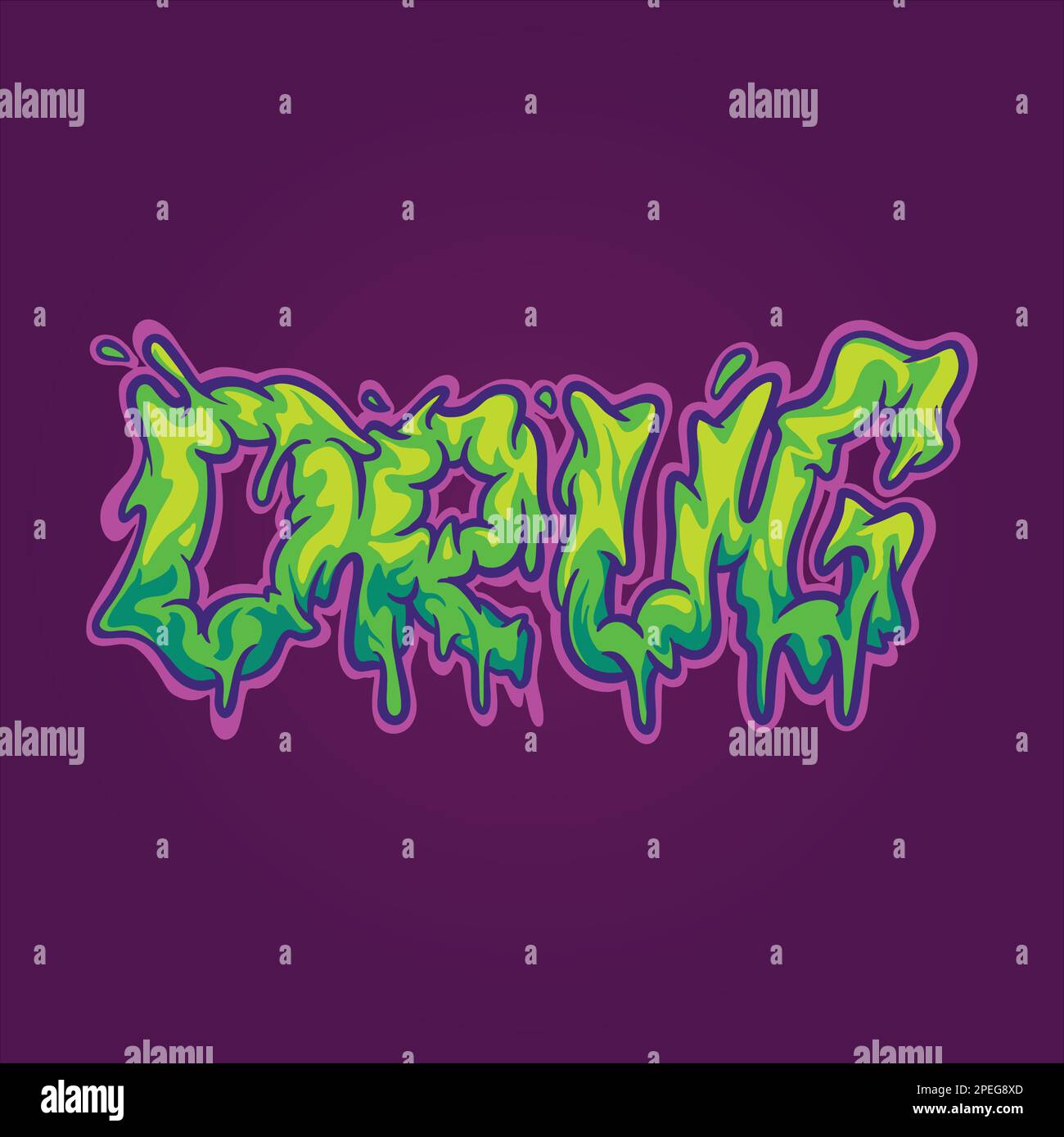 Medical drug font melted hand lettering word illustrations vector ...