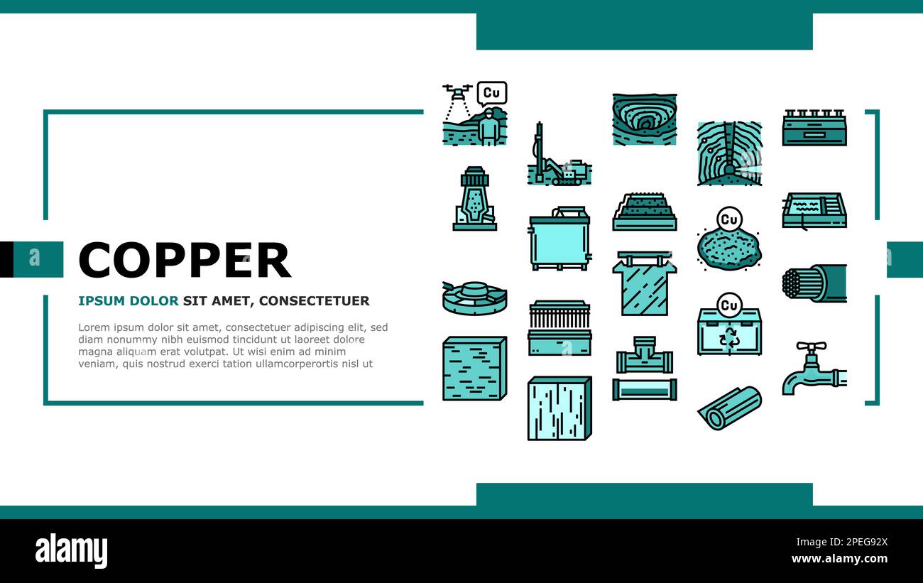 copper metal production steel landing header vector Stock Vector Image ...