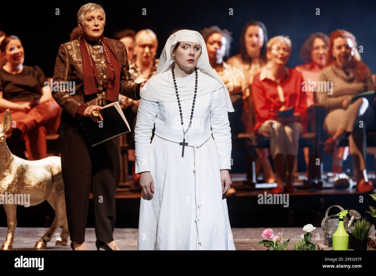 Hamburg, Germany. 08th Mar, 2023. Singer Elena Guseva performs as Suor Angelica with Renate ...