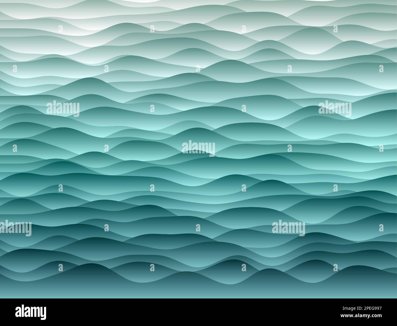 Abstract curves background. Smooth curves with gradients in mint colors ...