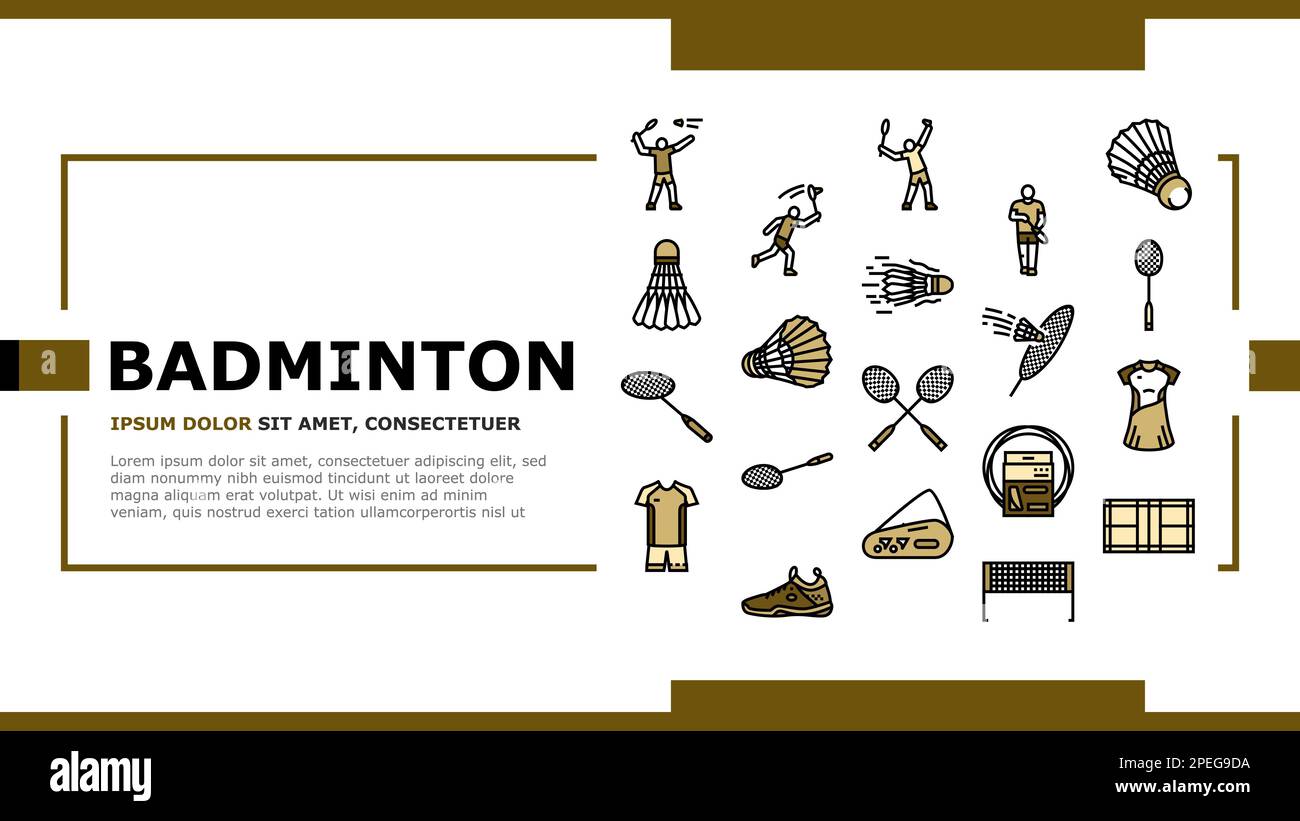 badminton shuttlecock sport landing header vector Stock Vector Image ...