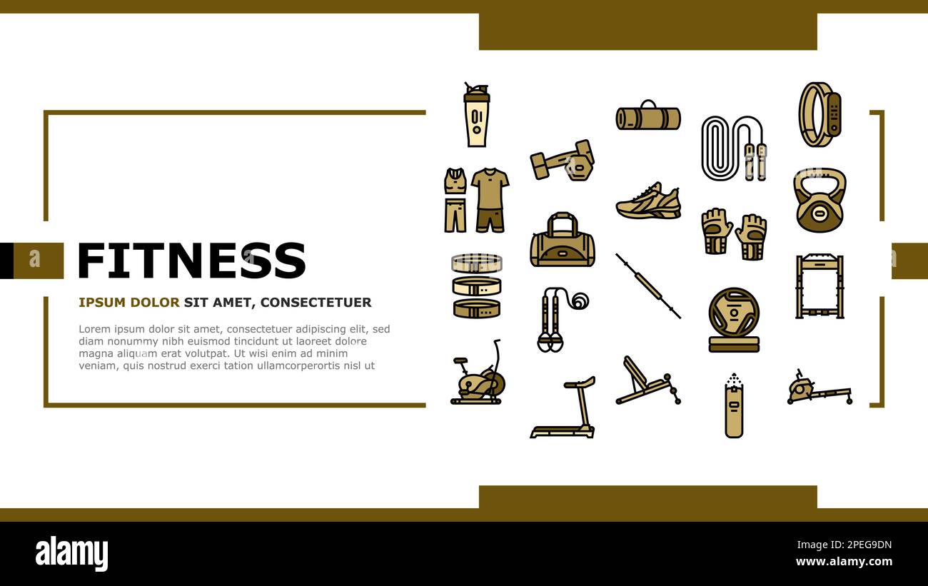 fitness sport gym healthy landing header vector Stock Vector Image ...