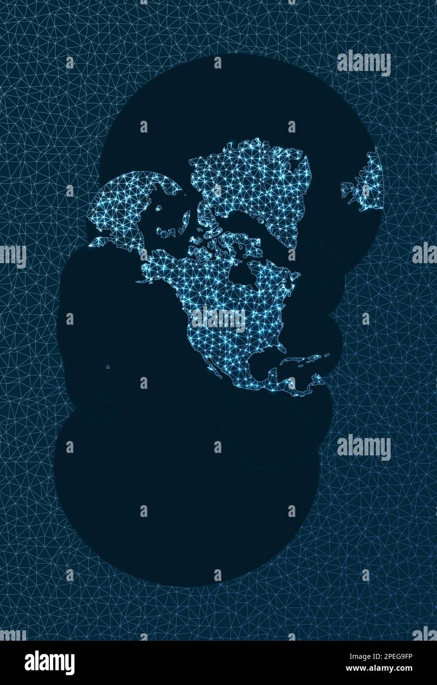 Illustration Of Global Network Modified Stereographic Gs 50 Projection World Network Artistic