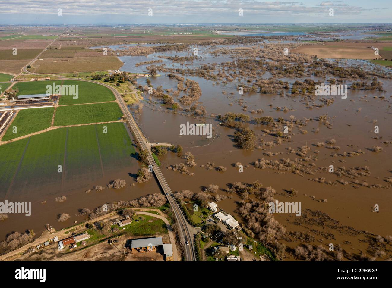 Grayson, California, USA. 15th Mar, 2023. The San Joaquin River flows ...