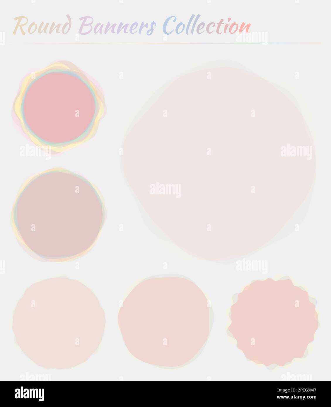 Round badges collection. Circular backgrounds in pastel colors ...