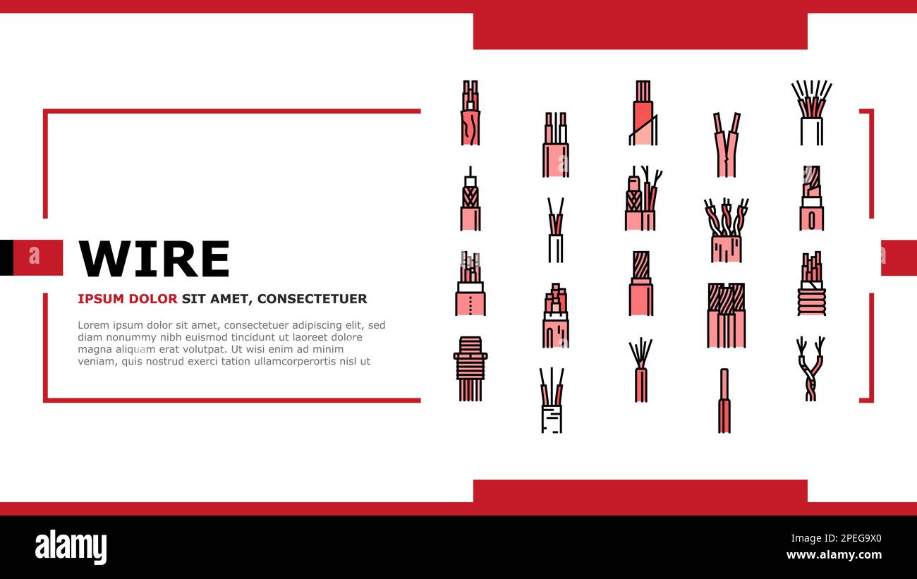 wire cable technology connection landing header vector Stock Vector ...