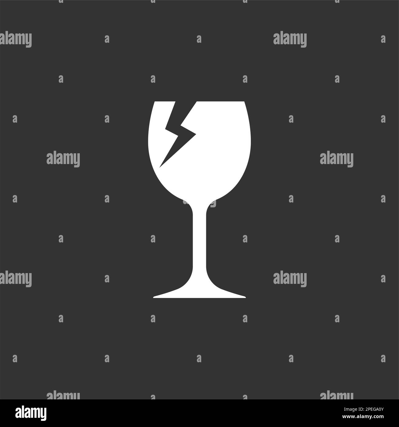 Black fragile broken glass symbol Cut Out Stock Images & Pictures - Alamy
