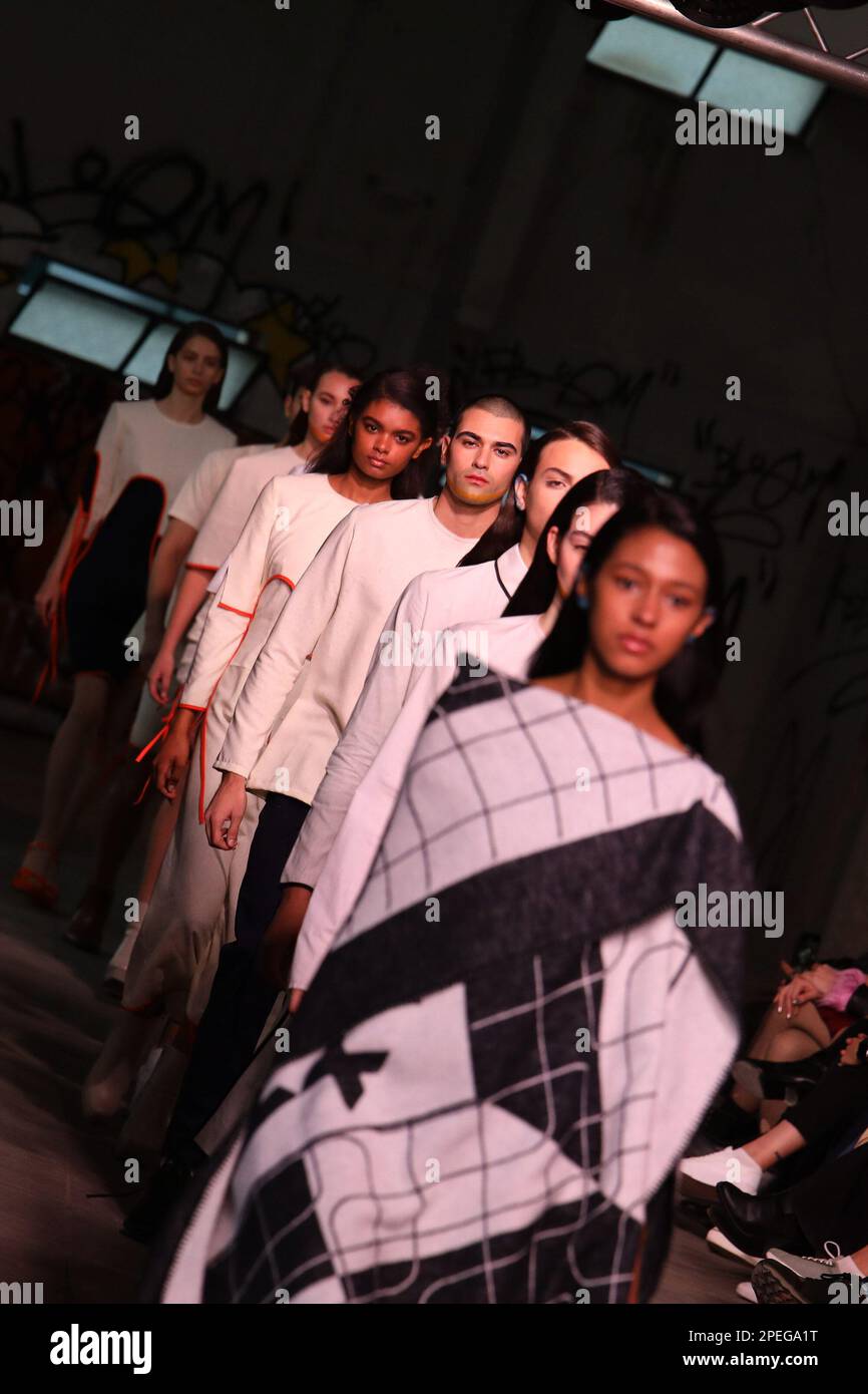 Porto, Portugal. 15th Mar, 2023. Models showcase designs by Ntando ...