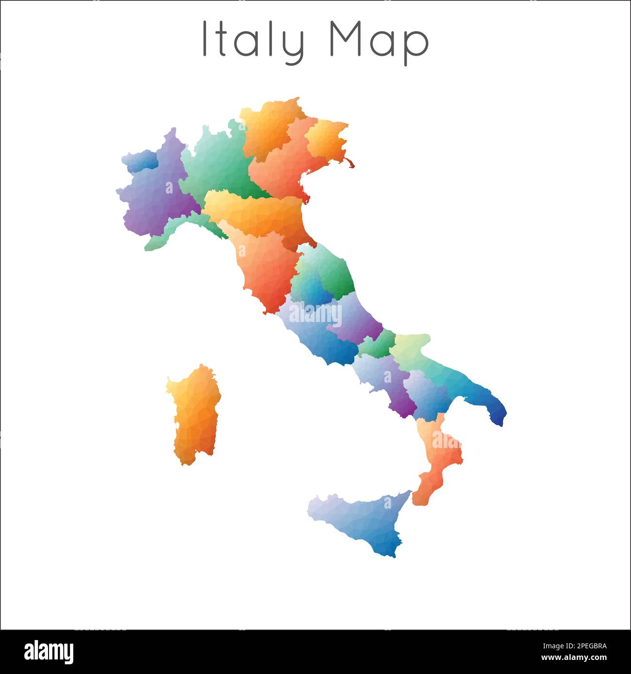 Low poly map of Italy. Italy geometric polygonal, mosaic style map ...