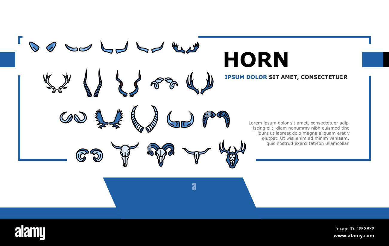 horn animal wildlife nature landing header vector Stock Vector Image ...