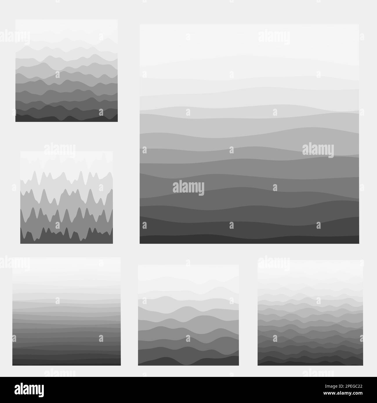 Abstract waves background collection. Curves in grey colors. Cool ...