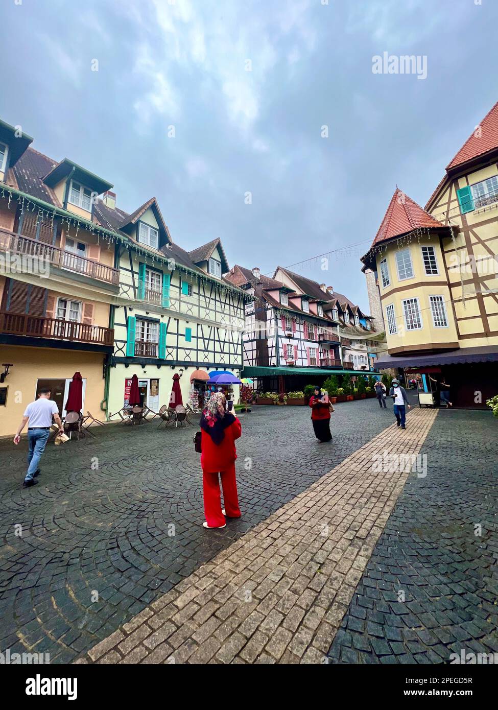 Colmar Tropicale, Malaysia. 02nd Mar, 2023. Visitors stroll over the ...