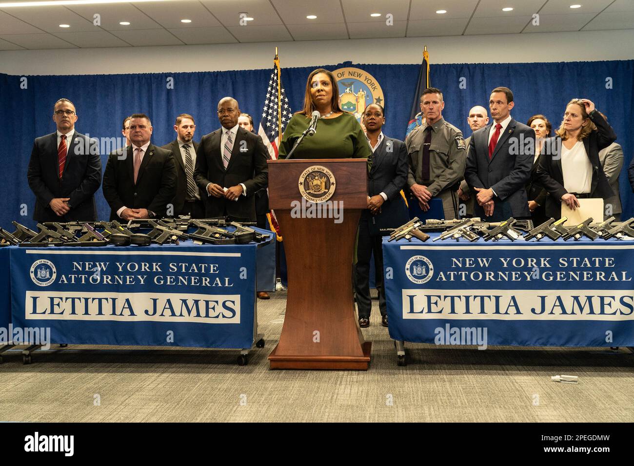 New York, USA. 15th Mar, 2023. Attorney General Letitia James announced ...
