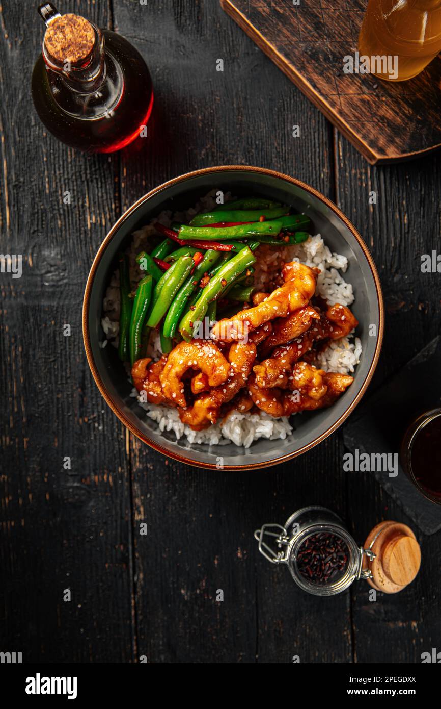 Chicken rice spinach beans hi-res stock photography and images - Alamy