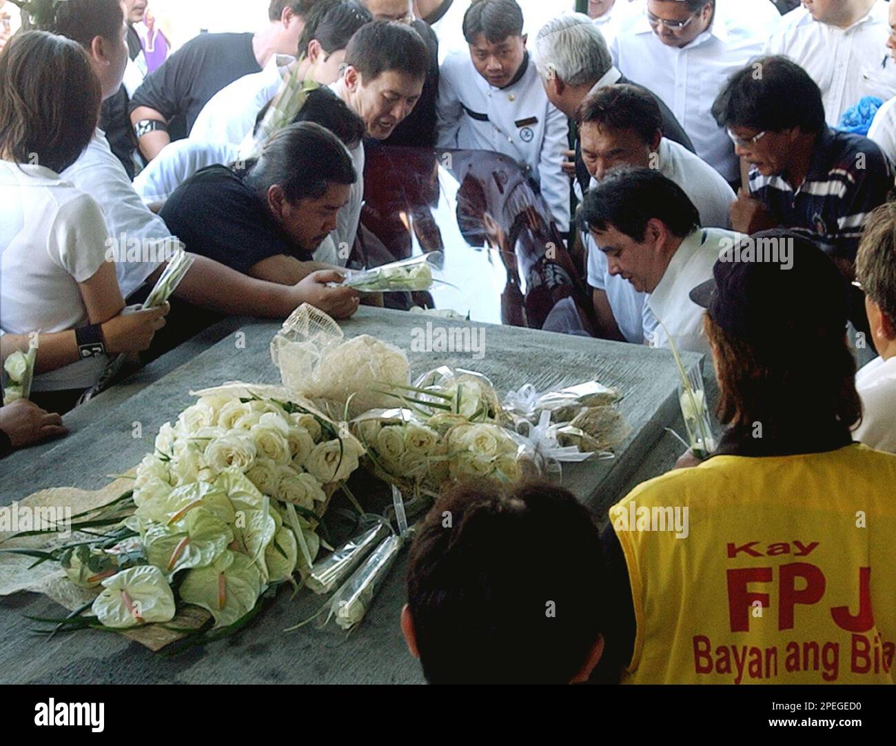 Relatives and supporters of former Philippine presidential candidate and action movie star ...