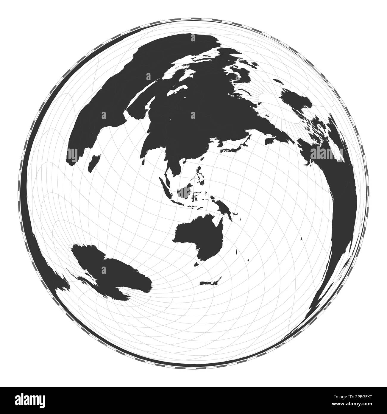 Vector world map. Wiechel projection. Plain world geographical map with ...