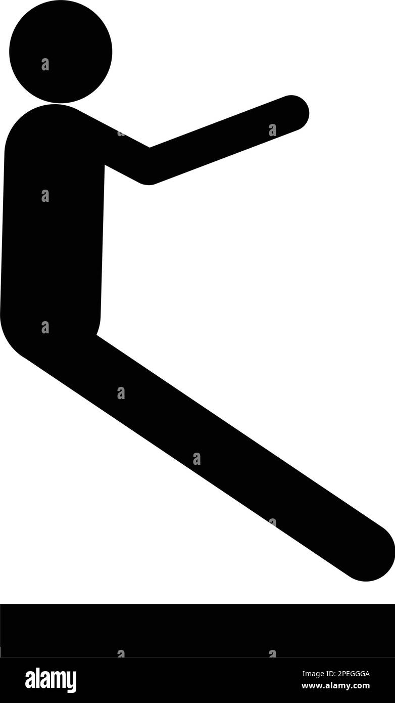 Falling people icon silhouette pictogram on white background Stock ...