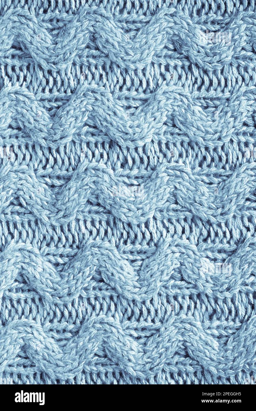 Knit texture of natural soft wool knitted fabric light blue as ...