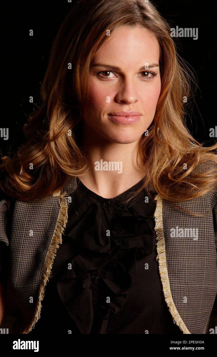 Actress Hilary Swank poses at Sky Studio in New York, Dec. 7, 2004 ...
