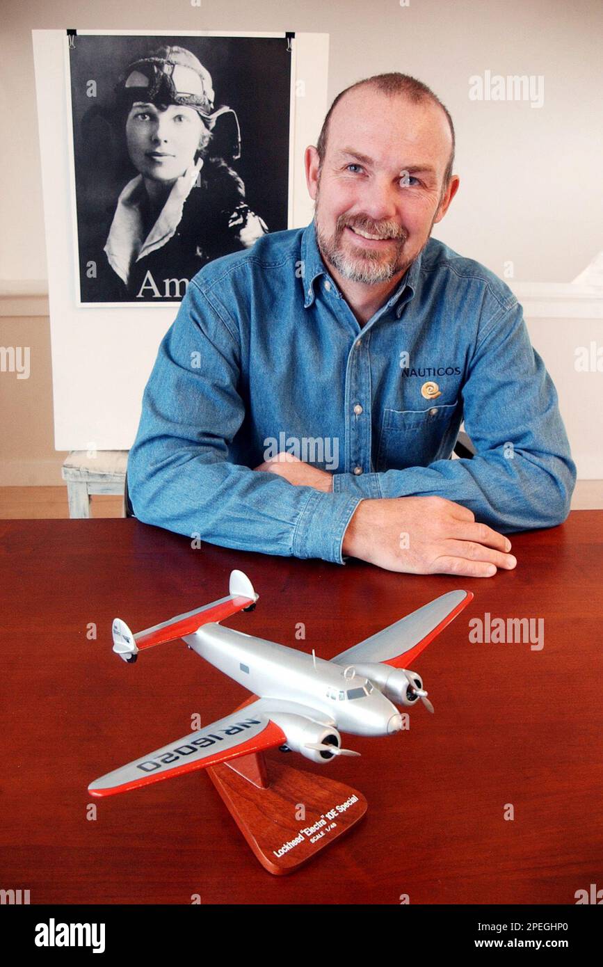 Marine explorer David Jourdan poses with a model of the Lockheed ...