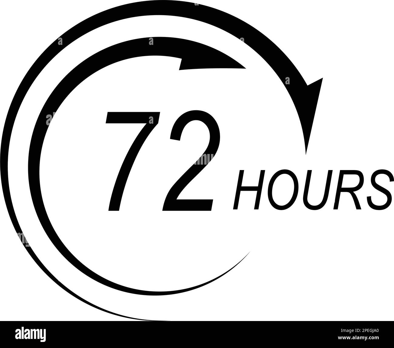 Sign Of 72 Clock Arrow Hours Logo Vector Icon Illustration Design Stock