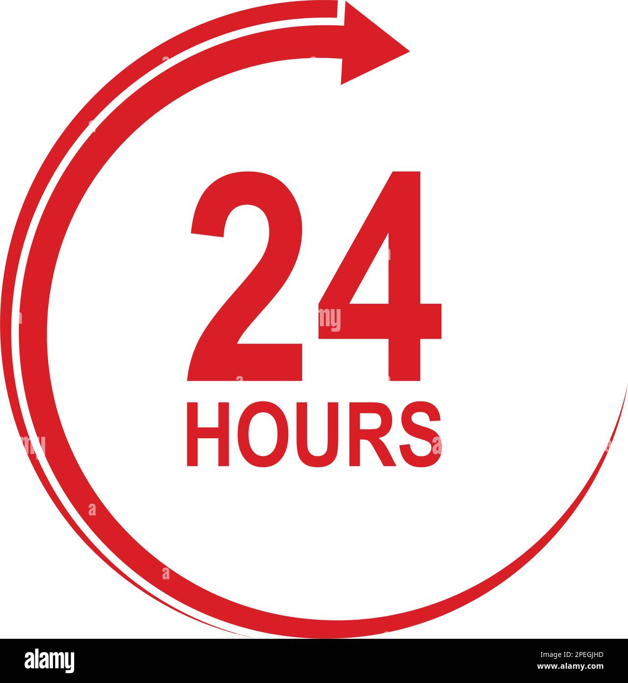 sign of 24 clock arrow hours logo vector icon illustration design Stock ...