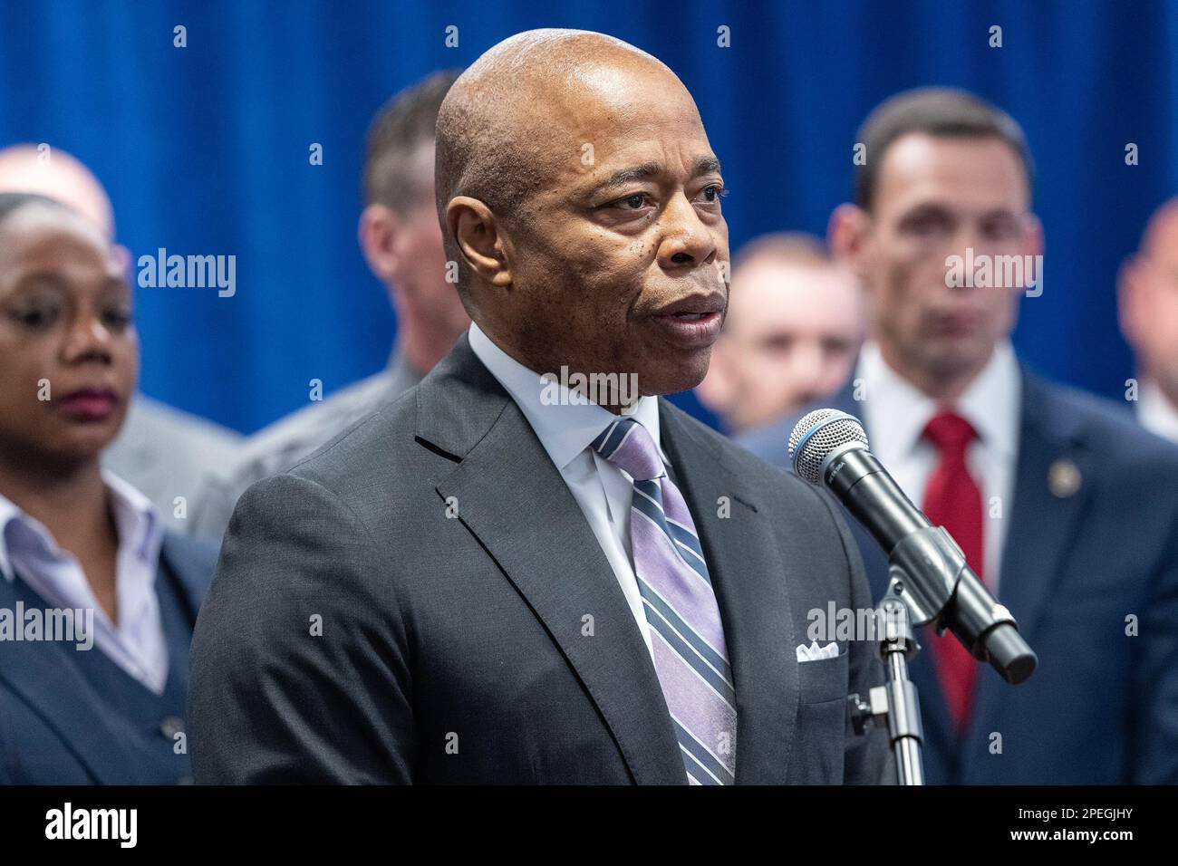 Mayor Eric Adams speaks at AG Letitia James announcement that Attorney ...